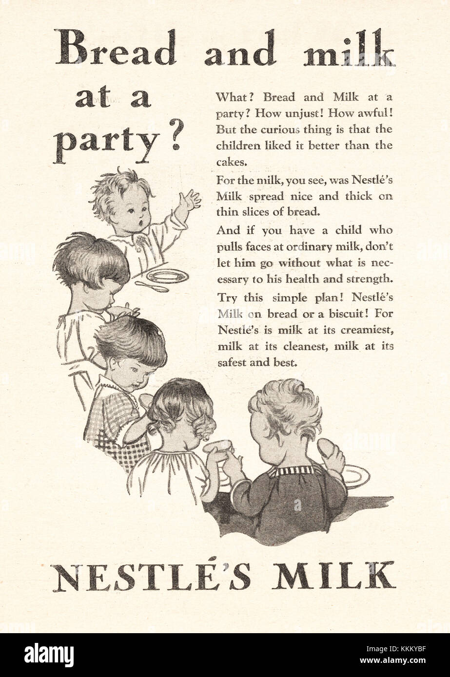1927 UK Magazine Nestle's Milk Advert Stock Photo - Alamy