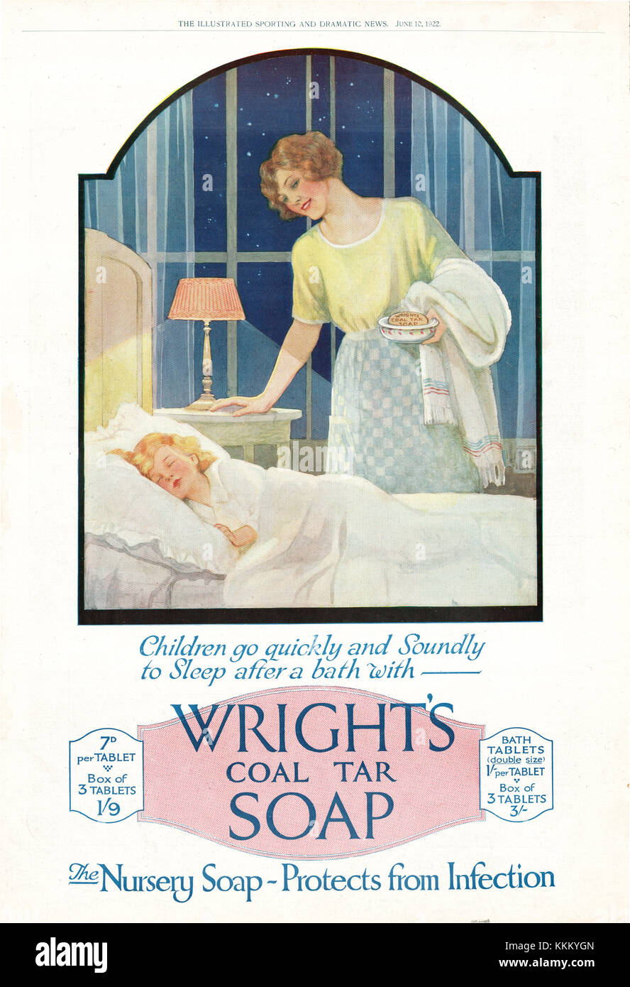 1922 UK Magazine Wright's Coal Tar Soap Advert Stock Photo - Alamy