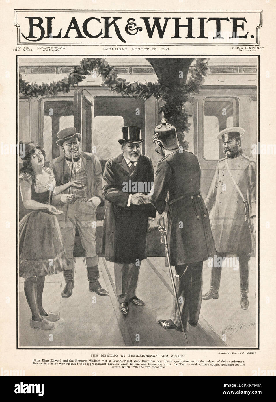 1906 Black & White King Edward VII meets Kaiser Wilhelm I at ...