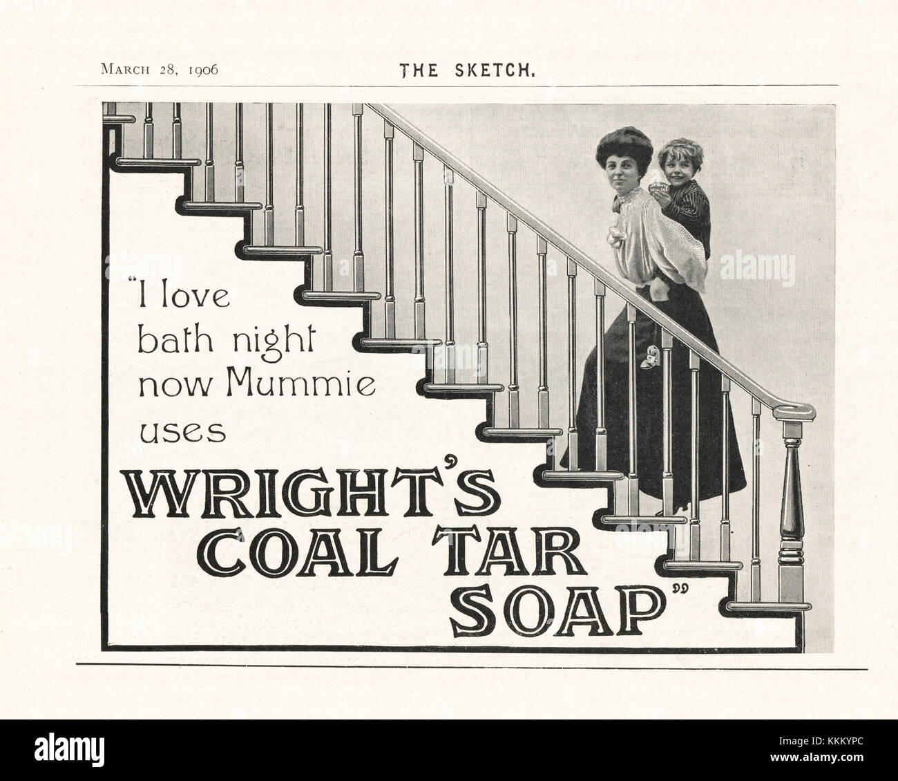 1906 UK Magazine Wright's Coal Tar Soap Advert Stock Photo - Alamy