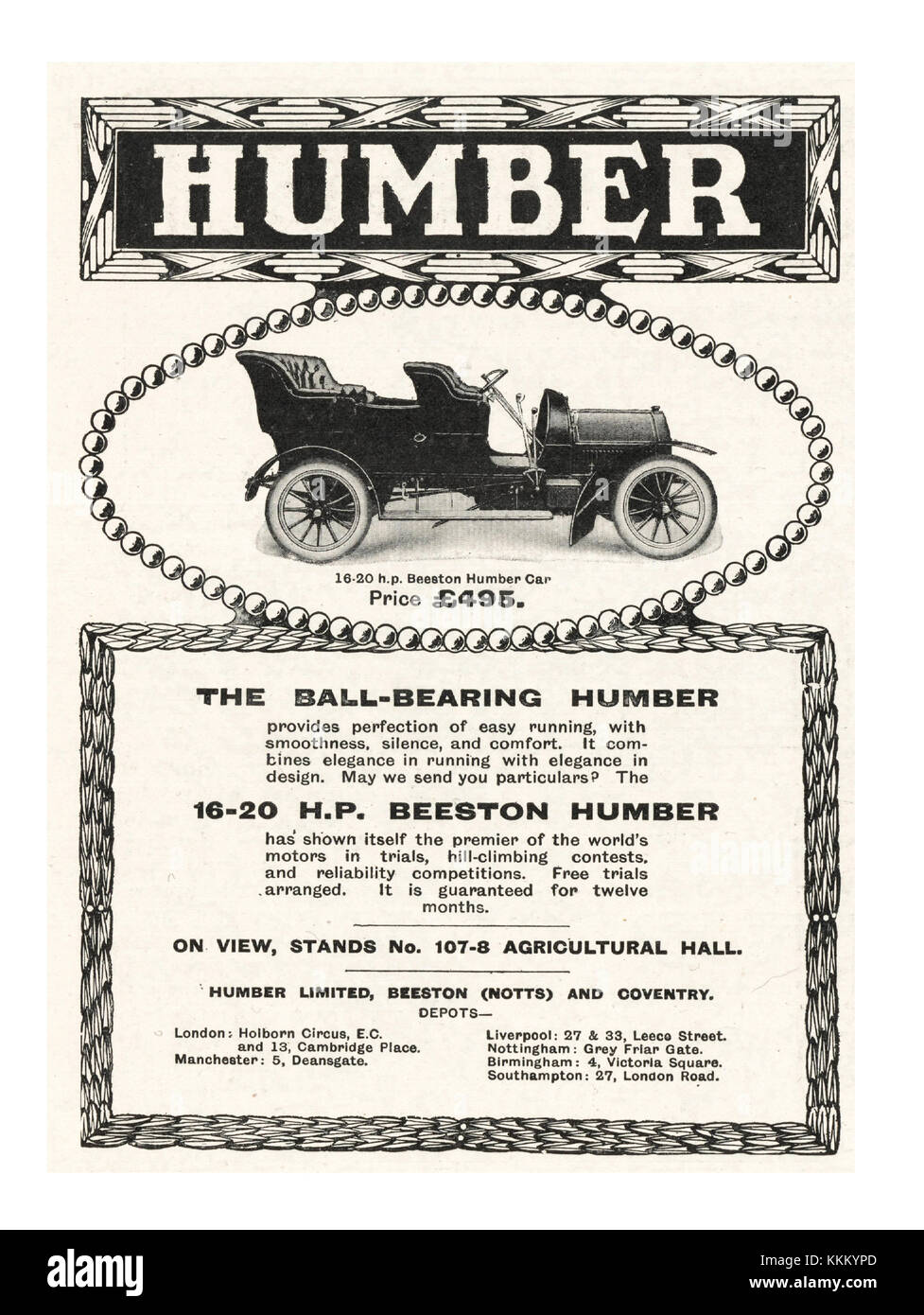 1906 UK Magazine Humber Car Advert Stock Photo - Alamy
