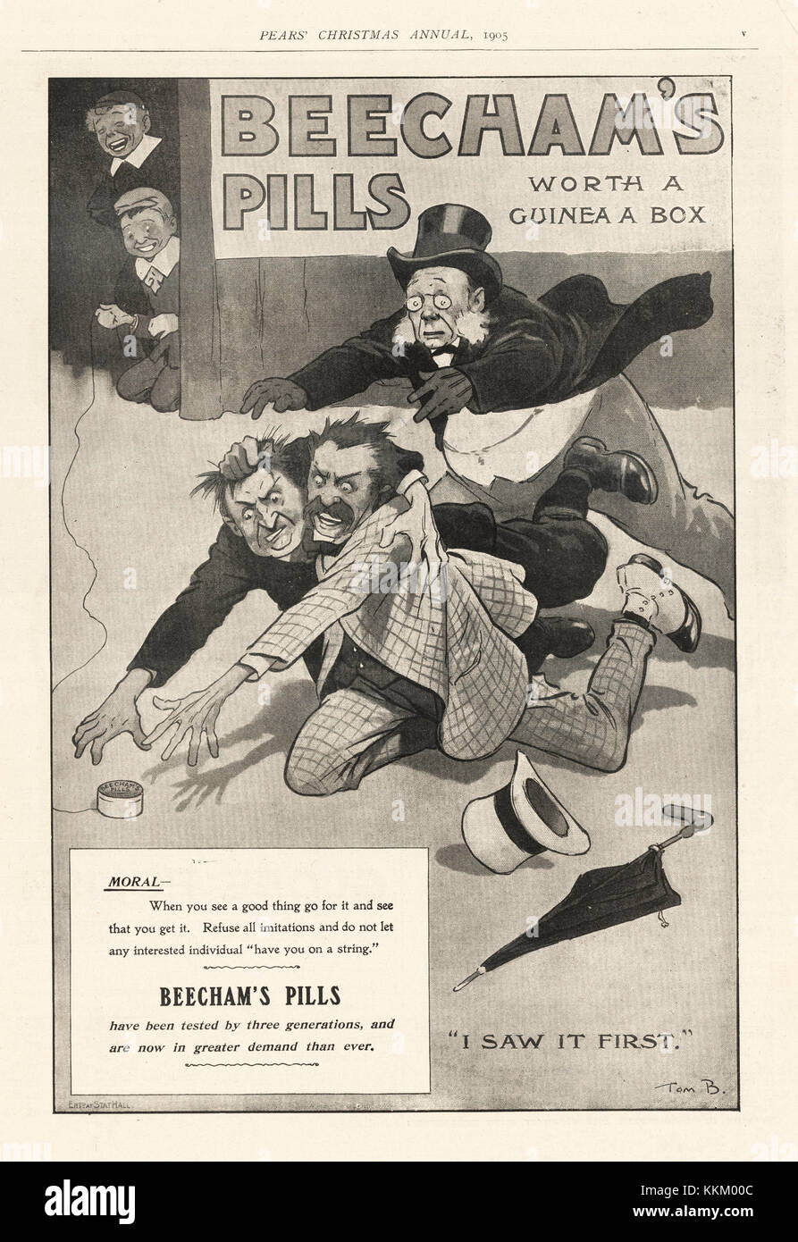 1905 UK Magazine Beechams Pills Advert Stock Photo - Alamy