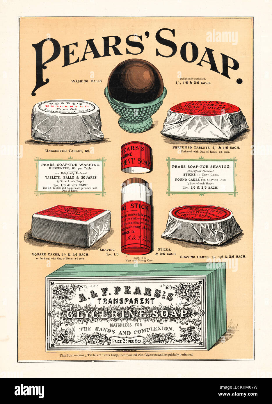 1895 UK Magazine Pears Soap Advert Stock Photo - Alamy