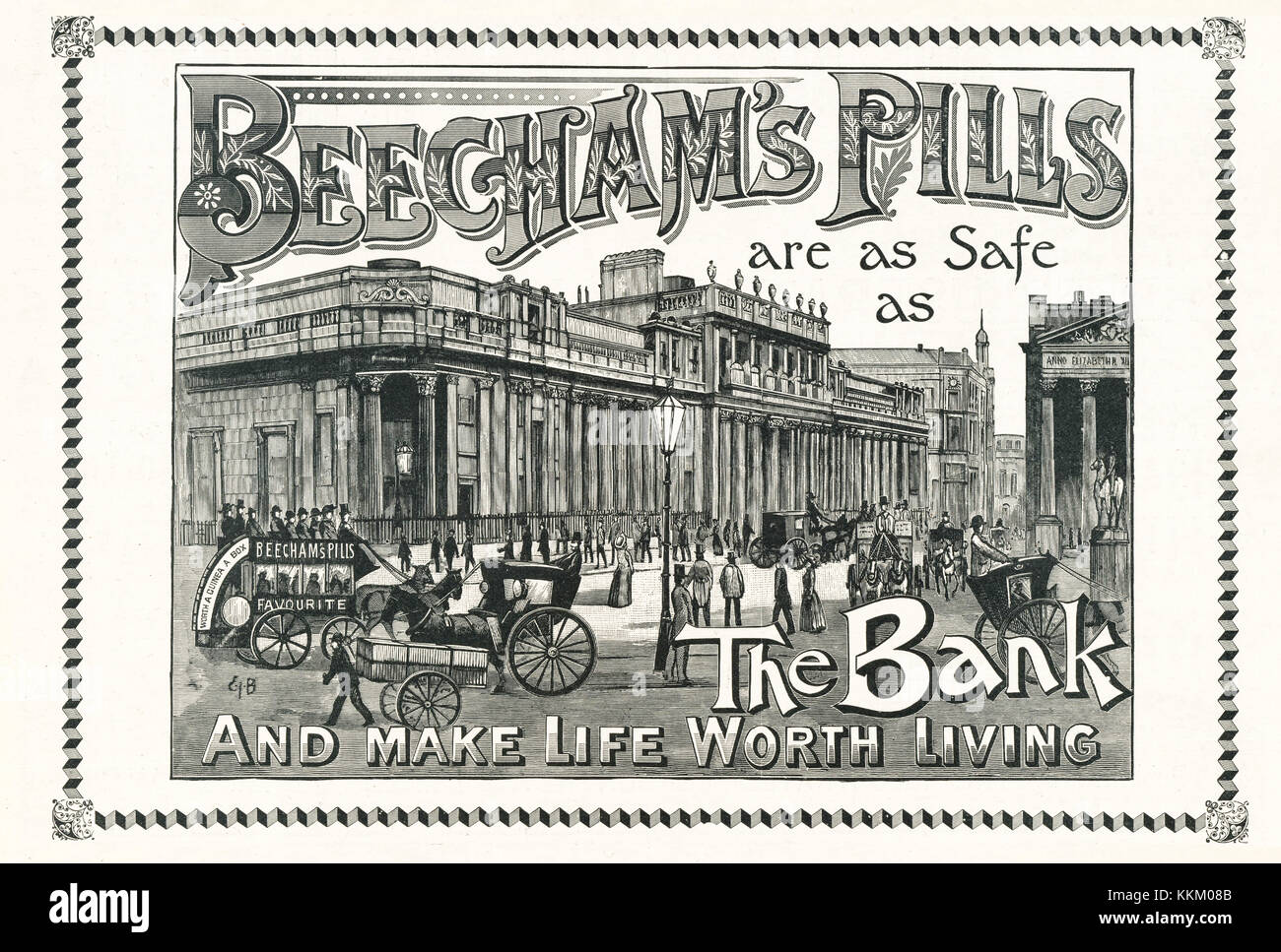 1895 UK Magazine Beechams Pills Advert Stock Photo - Alamy