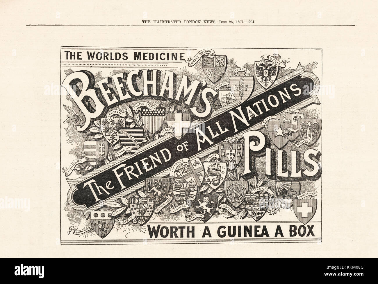 1897 UK Magazine Beechams Pills Advert Stock Photo - Alamy