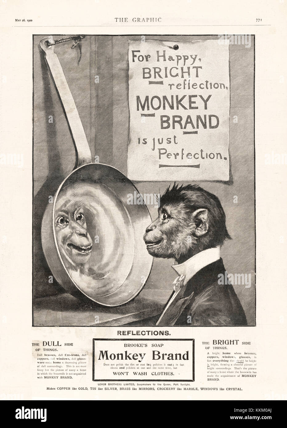 1900 UK Magazine Brooke's Soap Monkey Brand Advert Stock Photo - Alamy