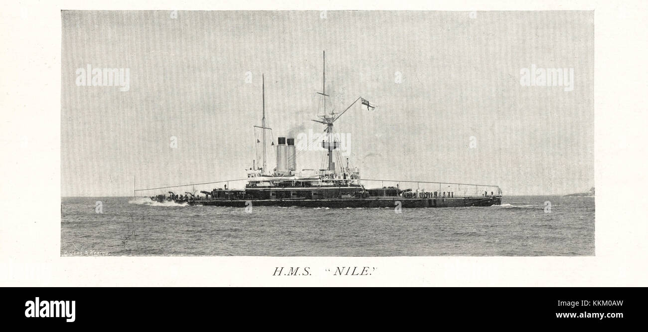 1897 Warship HMS Nile Stock Photo - Alamy