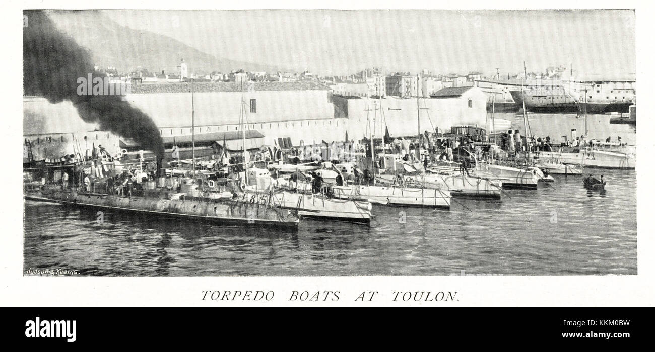 1897 French Battleship Torpedo Boats at Toulon Stock Photo - Alamy