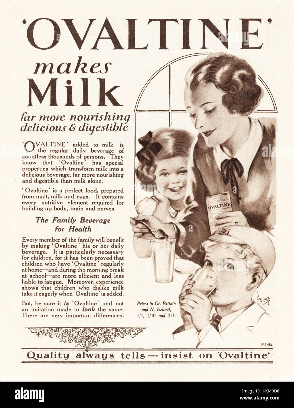 1935 UK Magazine Ovaltine Cold Advert Stock Photo - Alamy