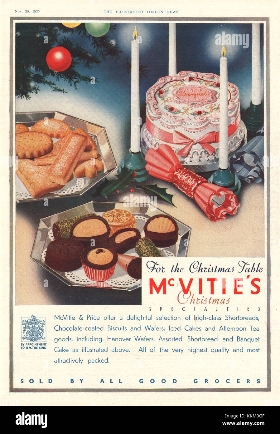 1935 UK Magazine McVitie's Biscuits, Wafers, Cakes & Shortbread Advert ...