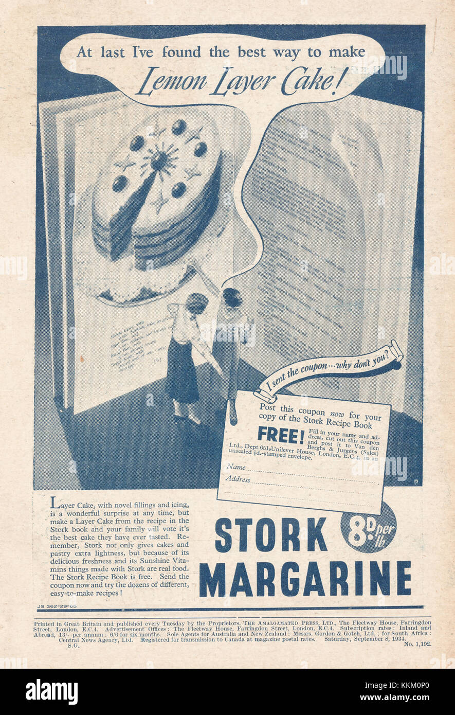 Stork Margarine Advert High Resolution Stock Photography and Images - Alamy