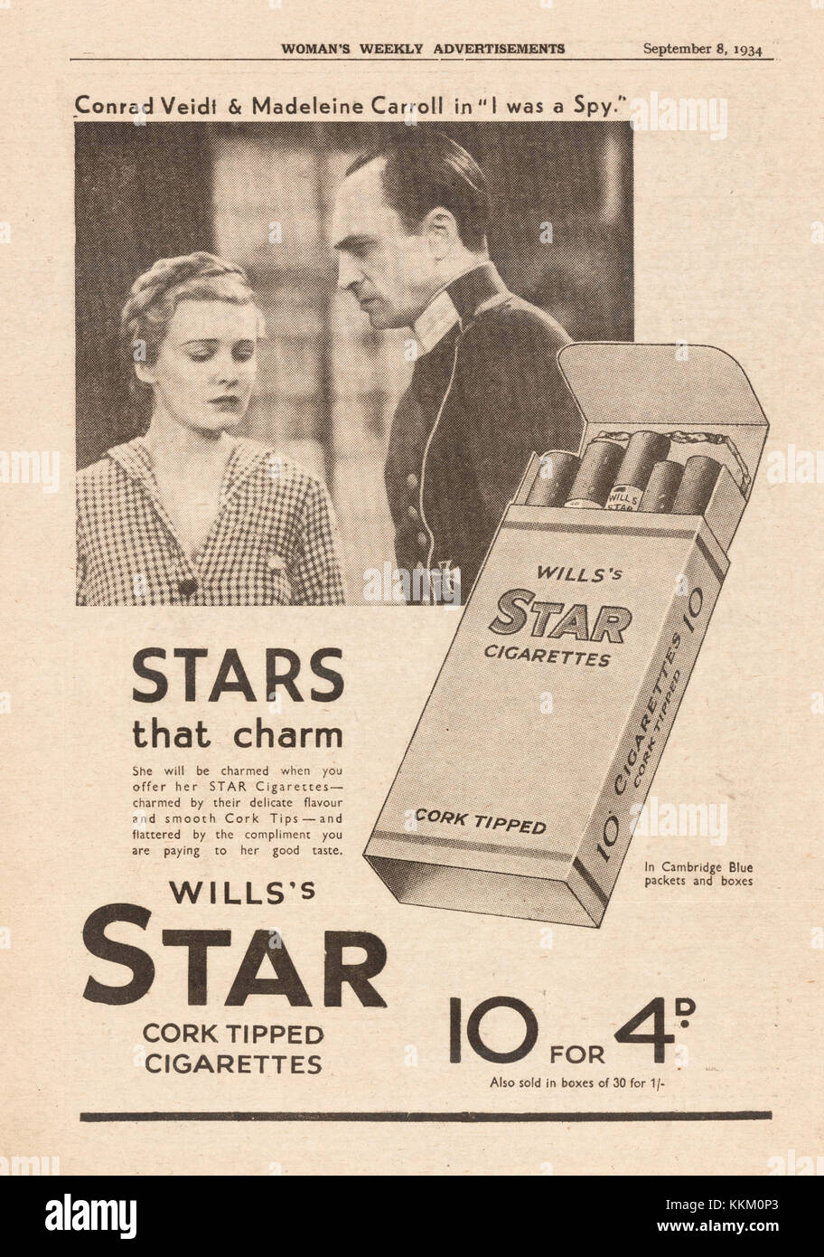 Film star cigarette hi-res stock photography and images - Alamy