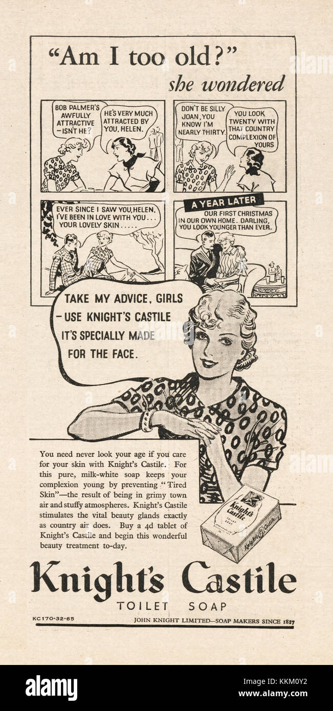 1935 UK Magazine Knight's Castle Soap Advert Stock Photo - Alamy