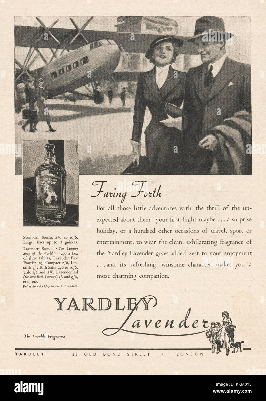 1935 UK Magazine Yardley Lavender Perfume Ad Stock Photo - Alamy