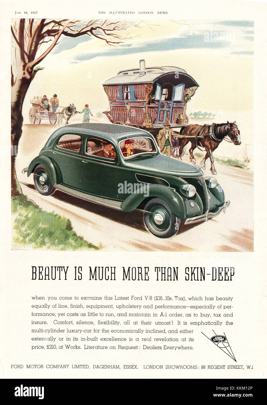 1937 UK Magazine Ford Cars Advert Stock Photo - Alamy