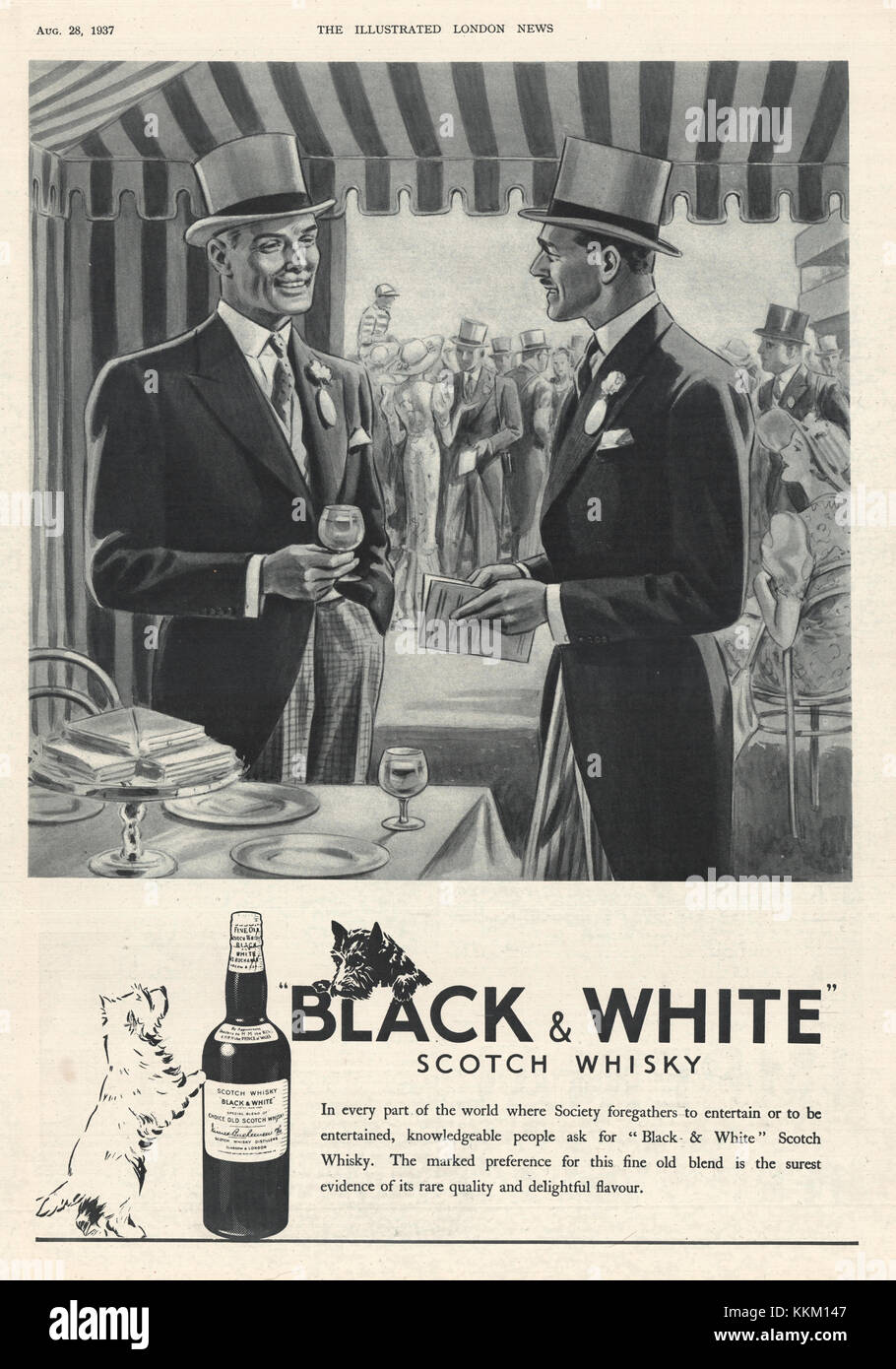 1937 UK Magazine Buchanan's 'Black & White' Whisky Advert Stock Photo ...