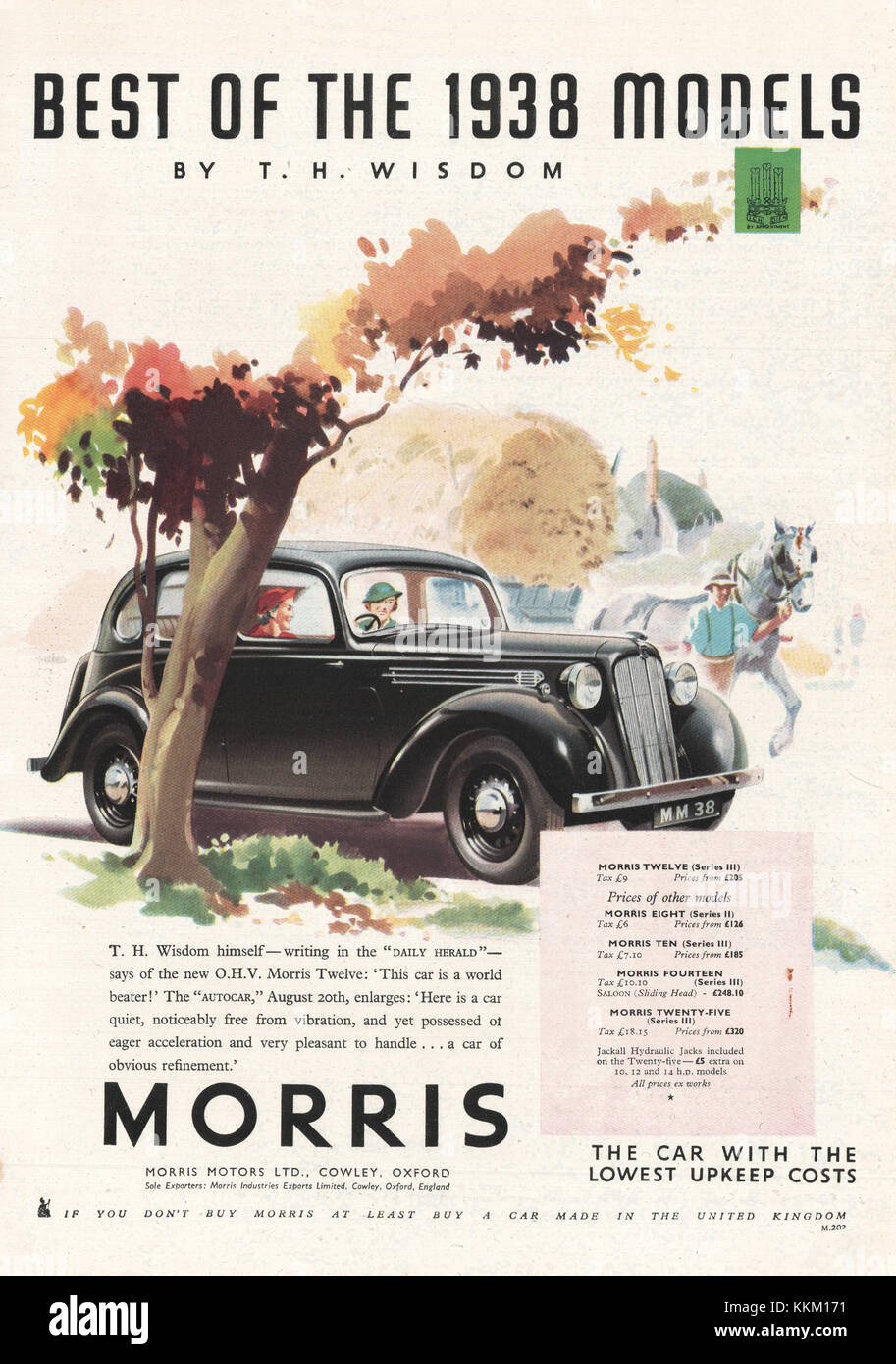 1937 UK Magazine MG Car Advert Stock Photo - Alamy