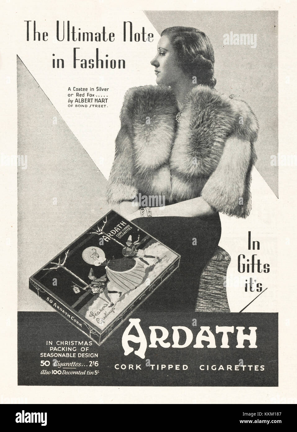 1937 UK Magazine Ardath Cigarettes Advert Stock Photo - Alamy