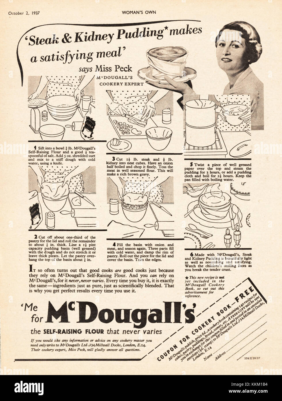 1937 UK Magazine McDougall's Flour Advert Stock Photo - Alamy