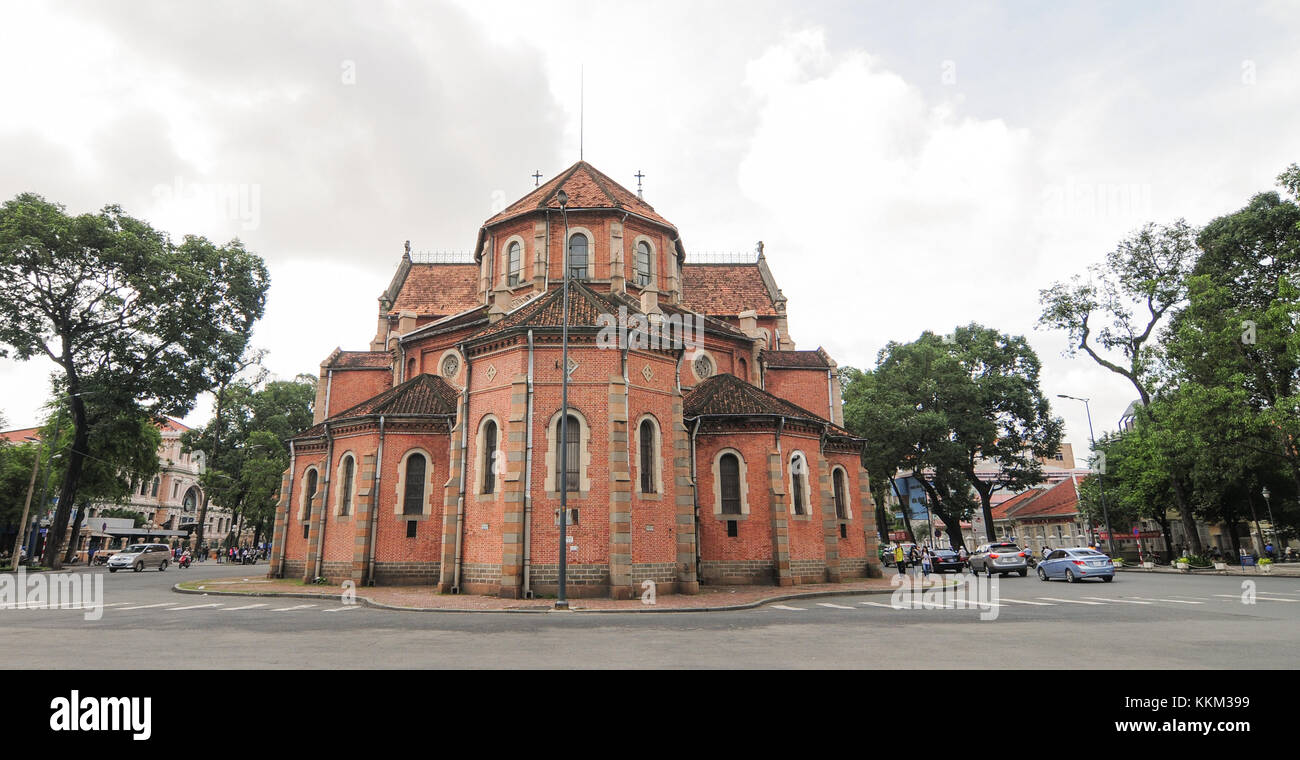 HO CHI MINH CITY, VIETNAM - JUL 19, 2015. Notre Dame Cathedral (Nha Tho ...