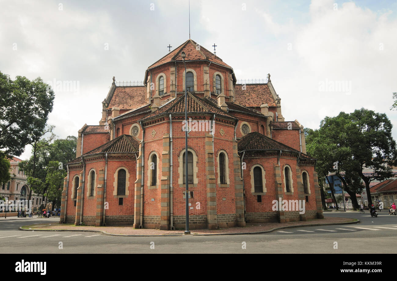 HO CHI MINH CITY, VIETNAM - JUL 19, 2015. Notre Dame Cathedral (Nha Tho ...