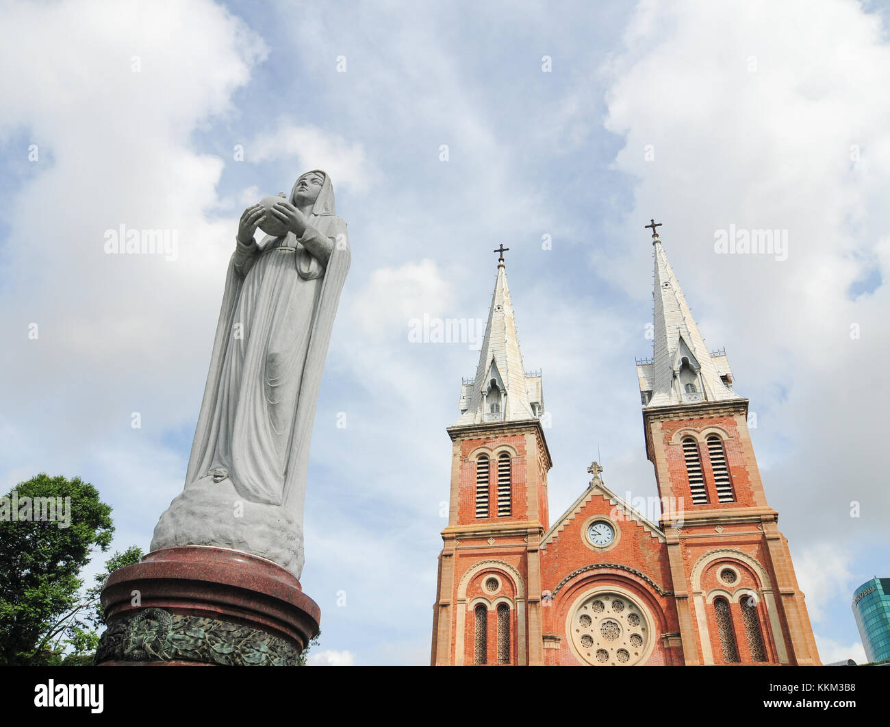 HO CHI MINH CITY, VIETNAM - JUL 19, 2015. Notre Dame Cathedral (Nha Tho ...