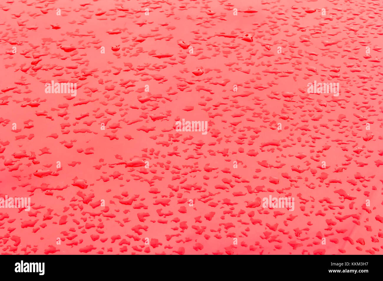 Drops of rain on red background. Natural Pattern of raindrops Stock ...