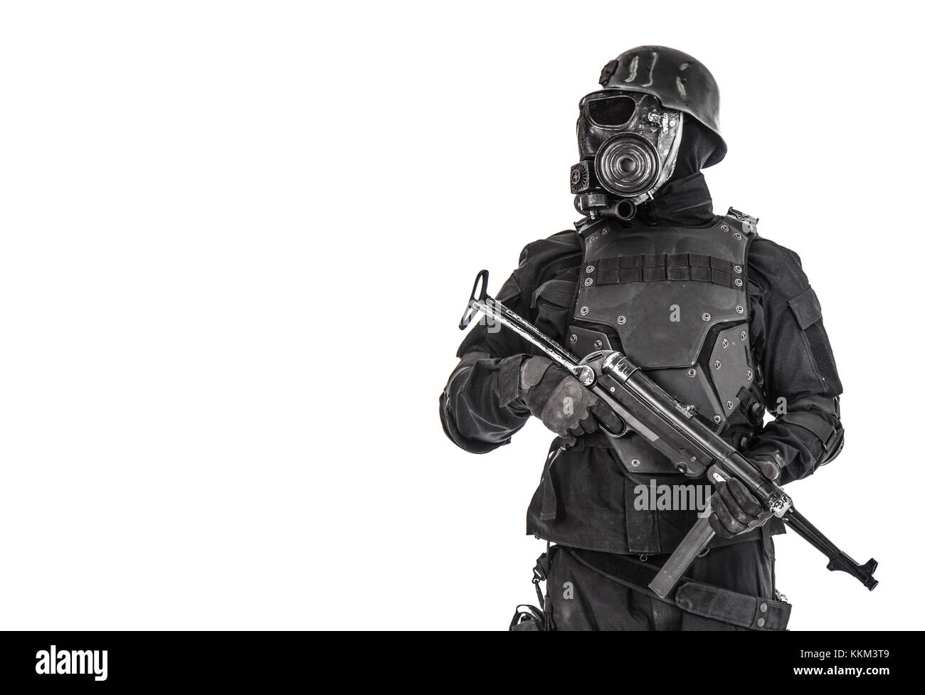 Futuristic nazi soldier half length portrait Stock Photo - Alamy