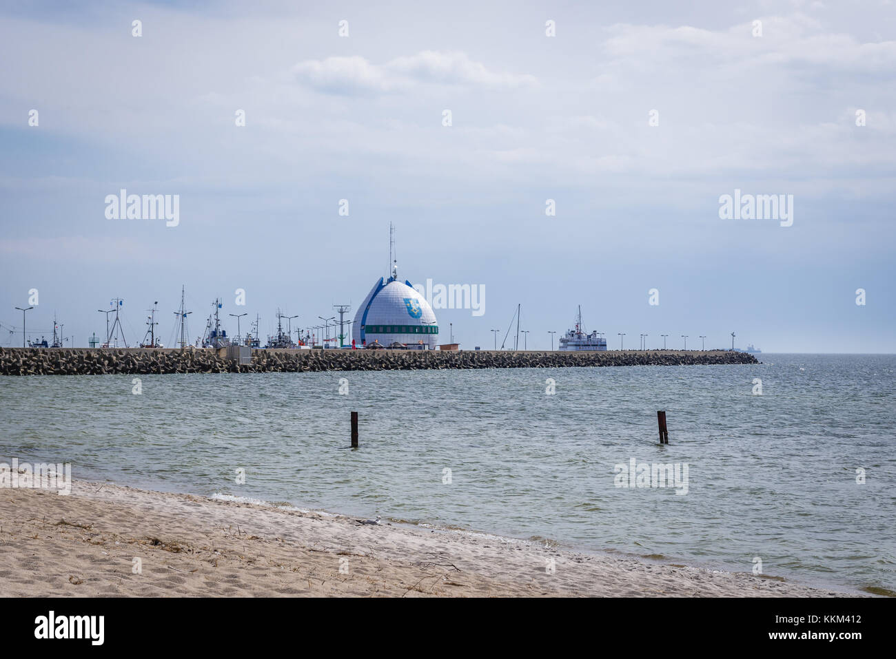 So called Egg building in port of Hel town on Hel Peninsula separating ...