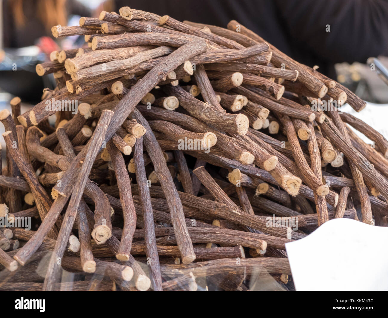 Close up with a bunch of raw licorice root sticks Stock Photo - Alamy