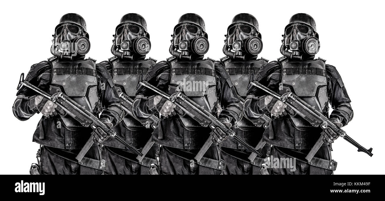 Squad of futuristic nazi soldiers iron line Stock Photo - Alamy