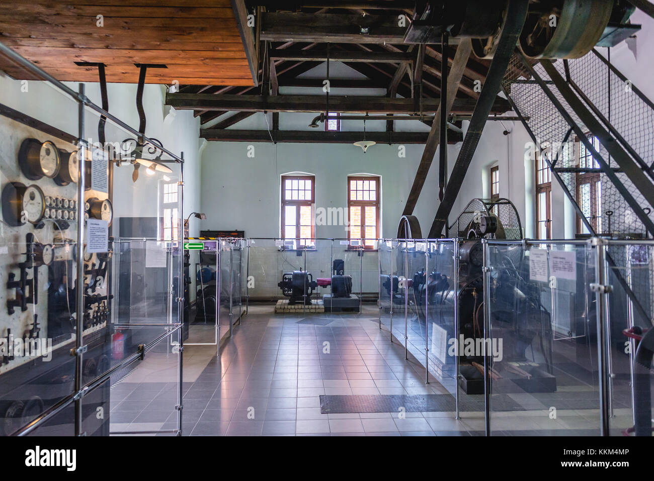 Old engine room of lighthouse, now part of a museum in Rozewie village ...