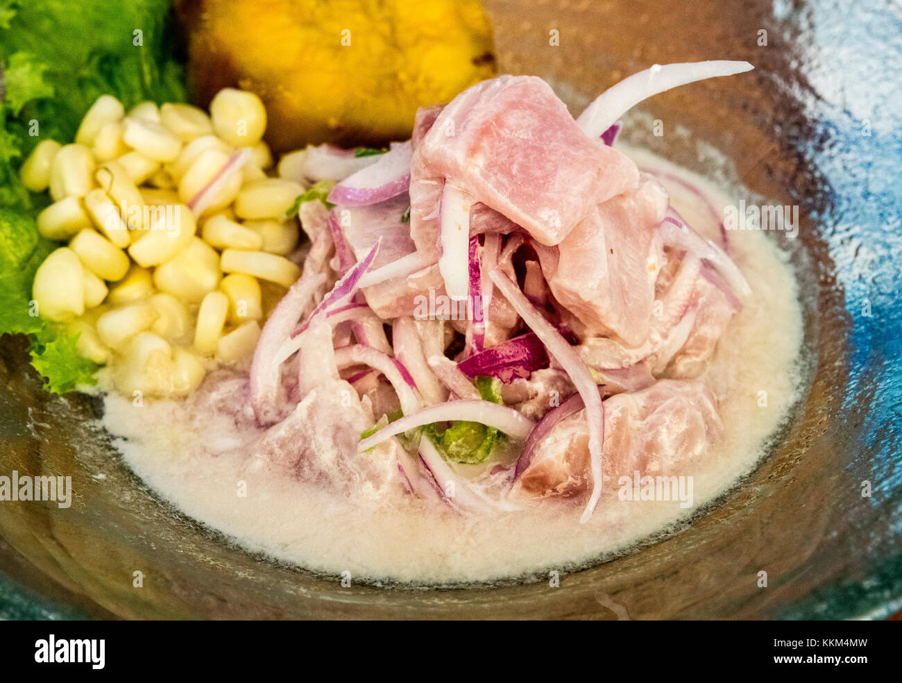 Seafood ceviche raw on background. Traditional dish of Peru or Chile ...