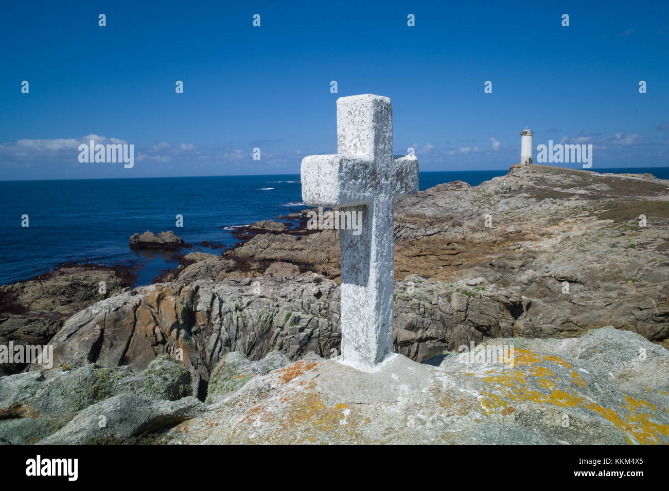 Death Coast with lighthouse in Galicia Stock Photo - Alamy