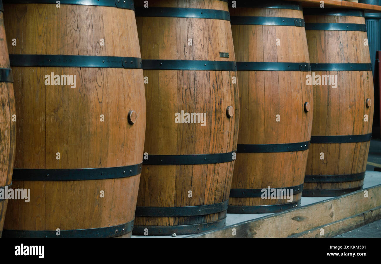 Row of beer barrels hi-res stock photography and images - Alamy