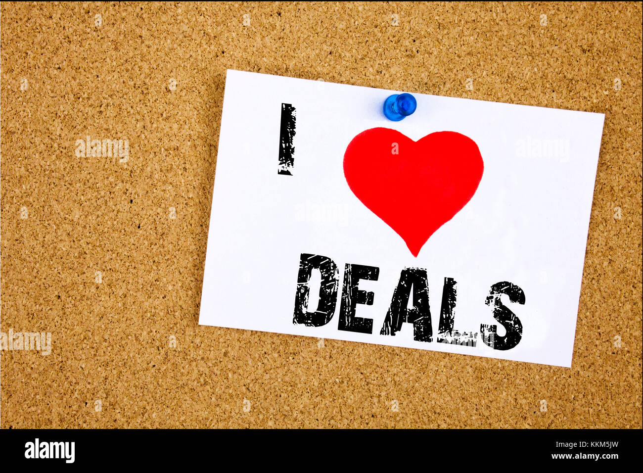 Hand writing text caption inspiration showing I Love Deals concept ...