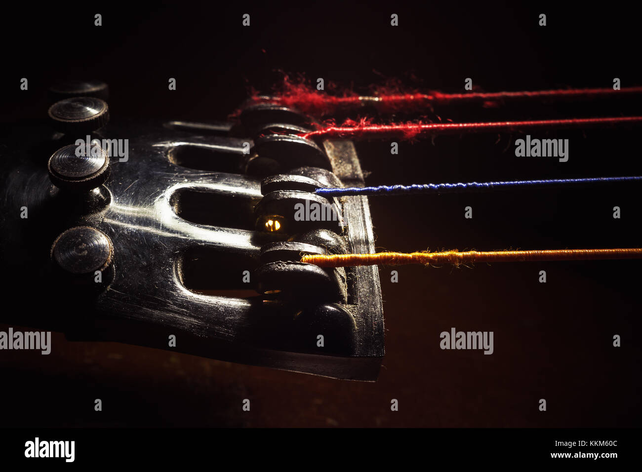 Closeup view of an old dusty cello, accentuated shapes with light Stock ...