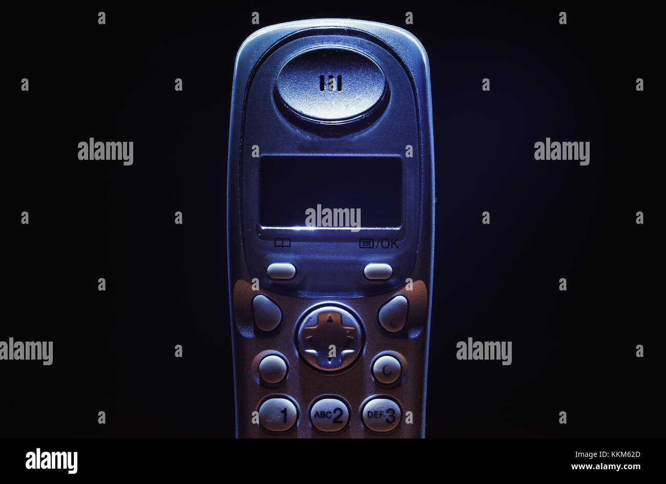 Details of an old dusty wireless telephone Stock Photo - Alamy