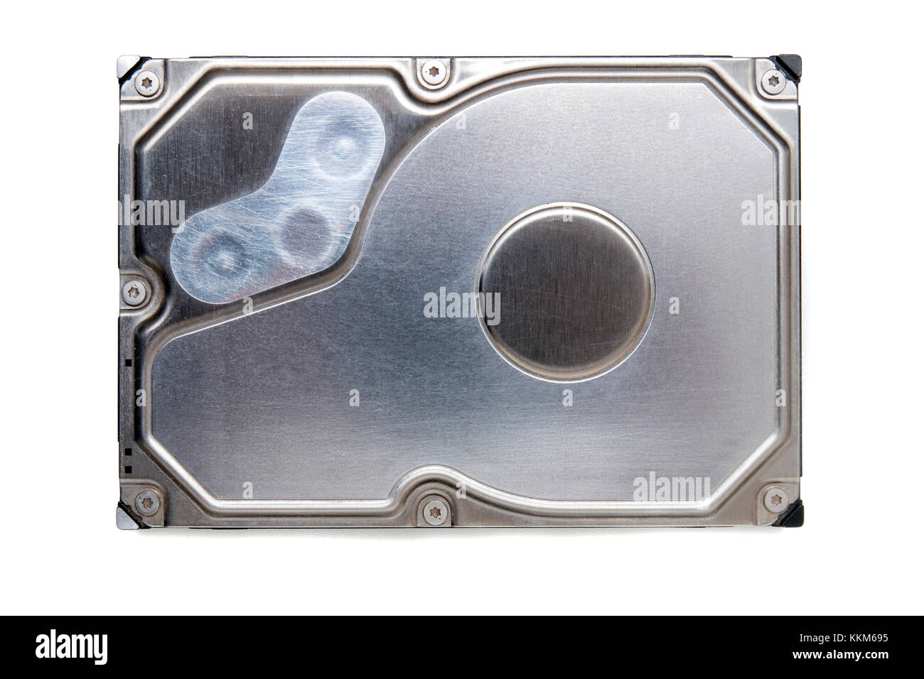 Top view of a computer harddrive isolated on a white background Stock ...