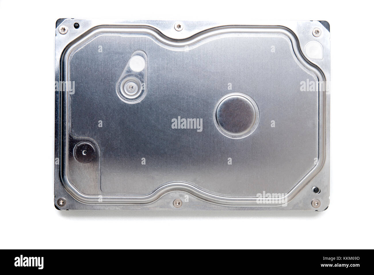 Top view of a computer harddrive isolated on a white background Stock ...