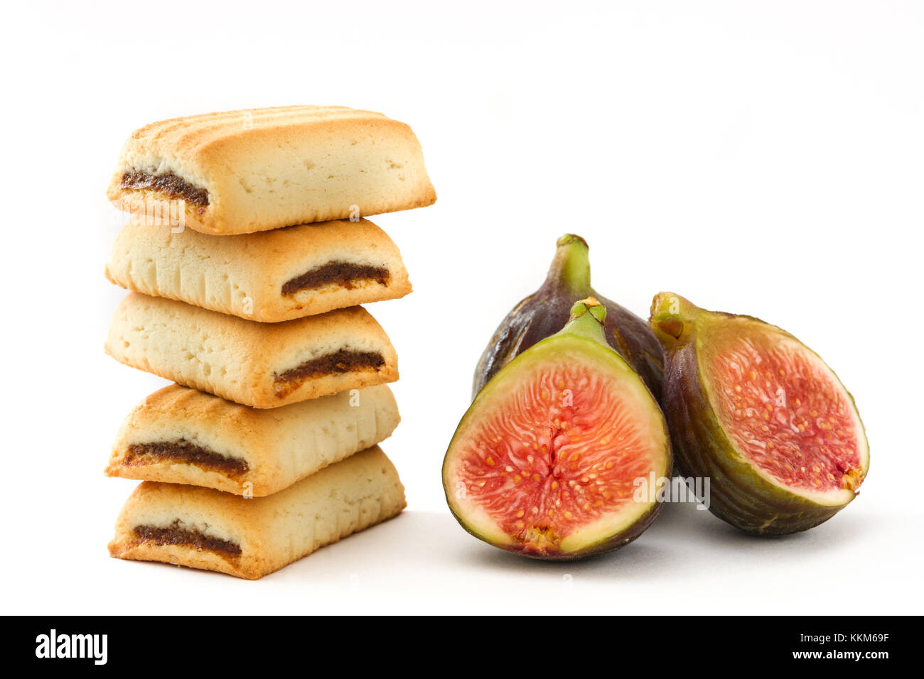 Fig cookies isolated on white background Stock Photo - Alamy