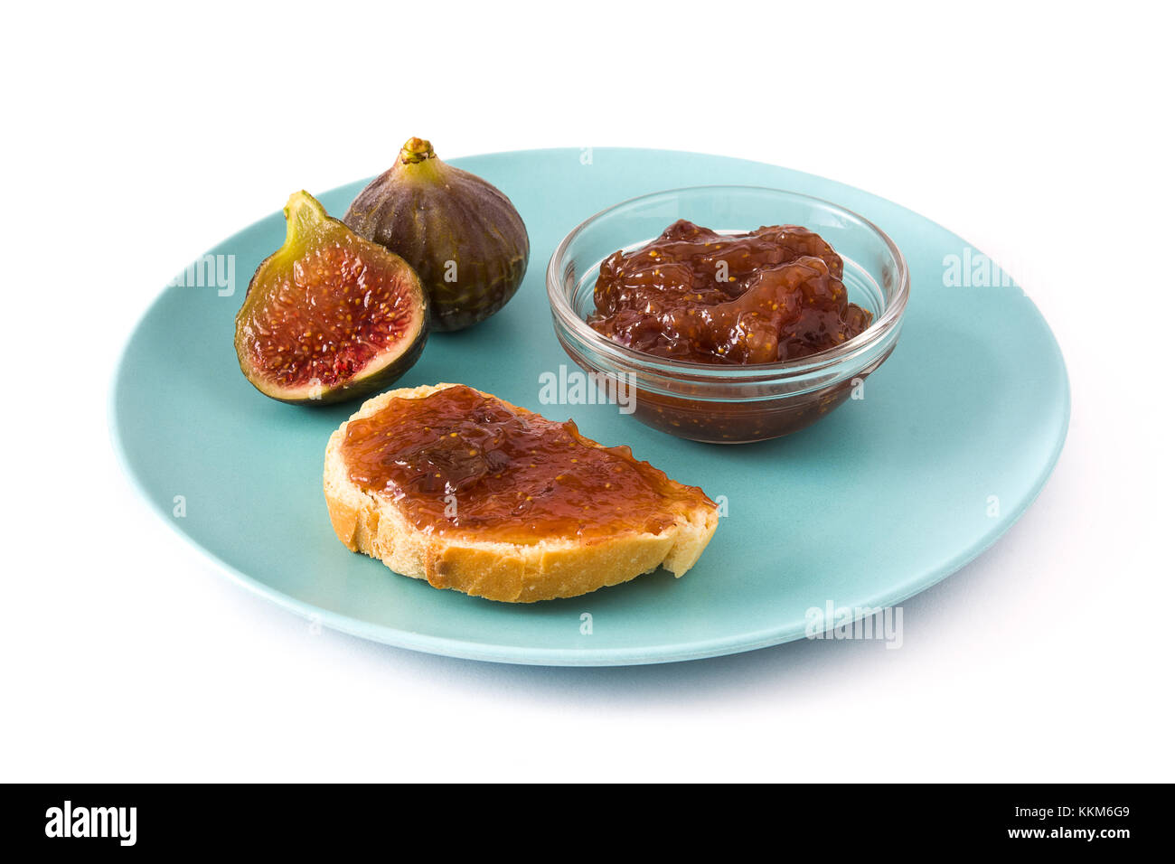 Fig jam isolated on white background Stock Photo - Alamy
