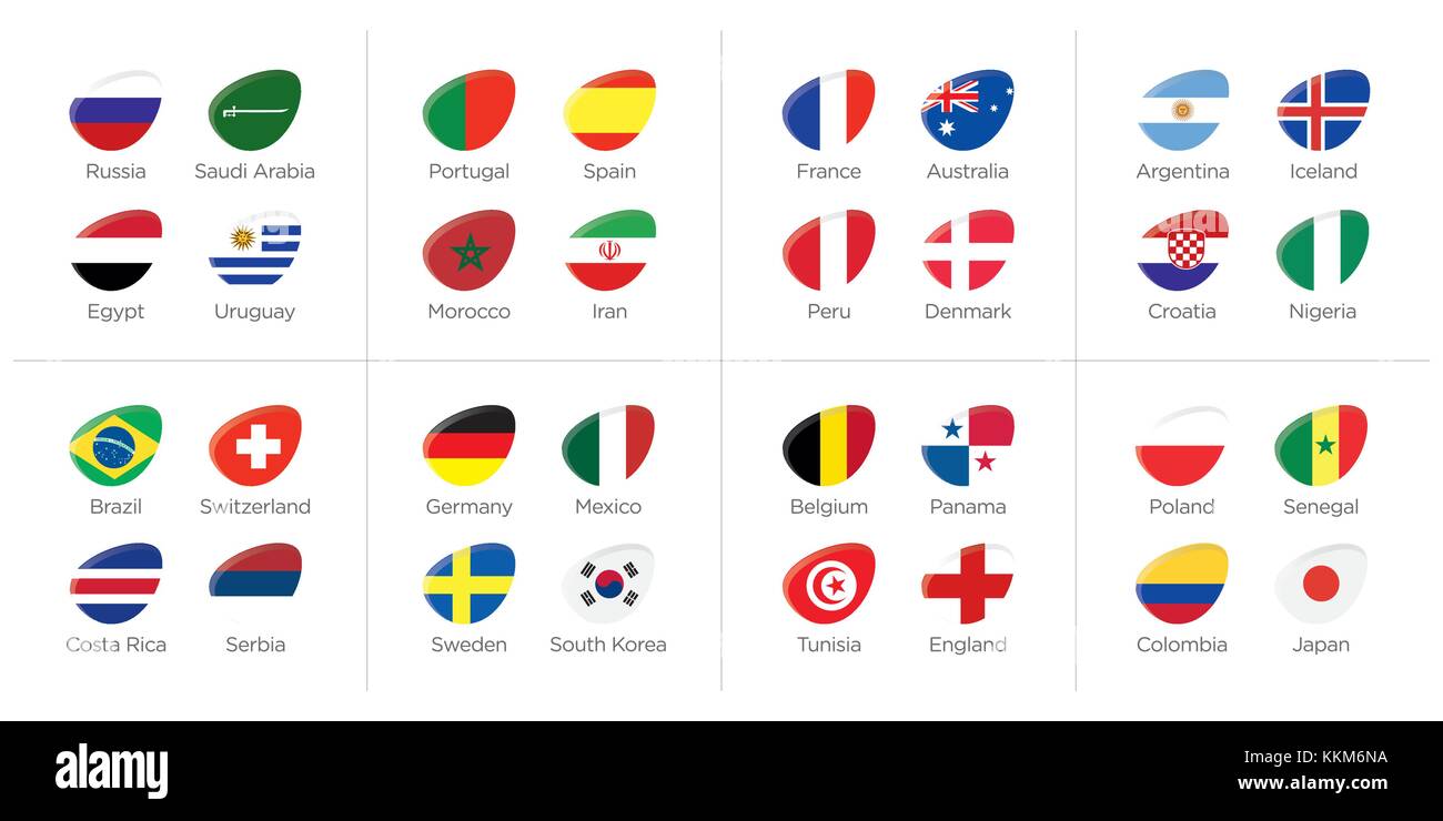 Groups of participating countries to the soccer tournament in russia ...