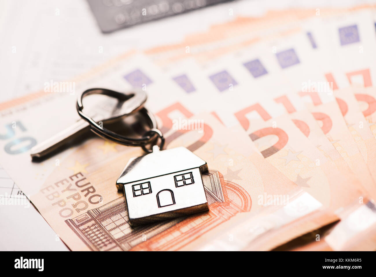 House key on euro Banknotes Stock Photo - Alamy
