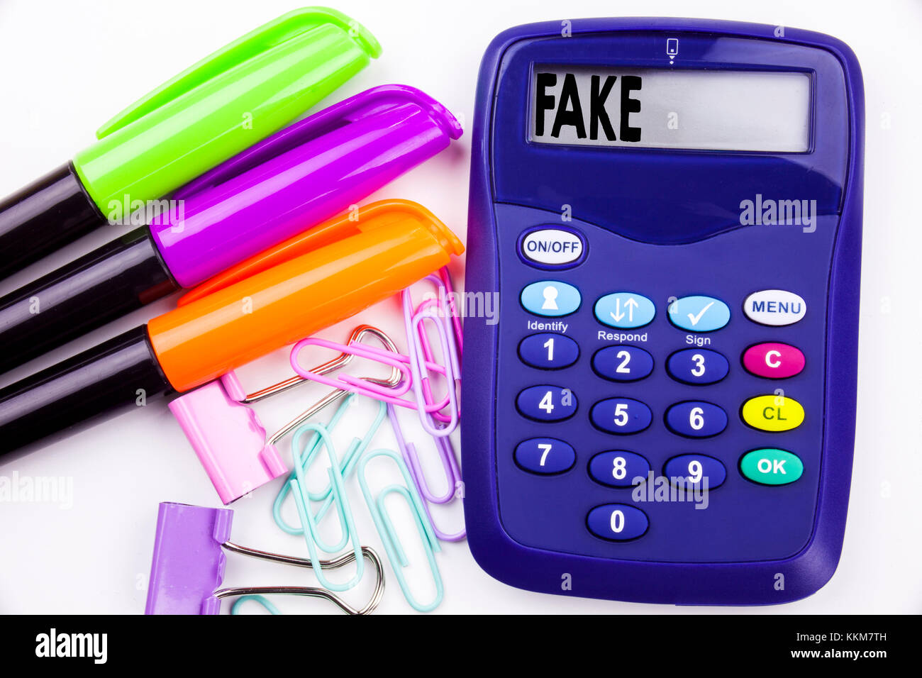 Fake news stamp in flat hi-res stock photography and images - Alamy