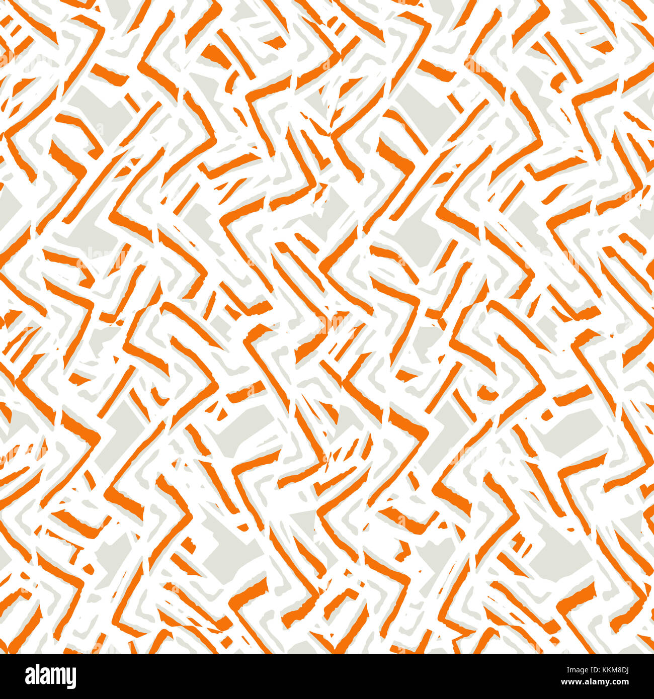 Abstract wavy intricate linear seamless pattern design in orange and ...