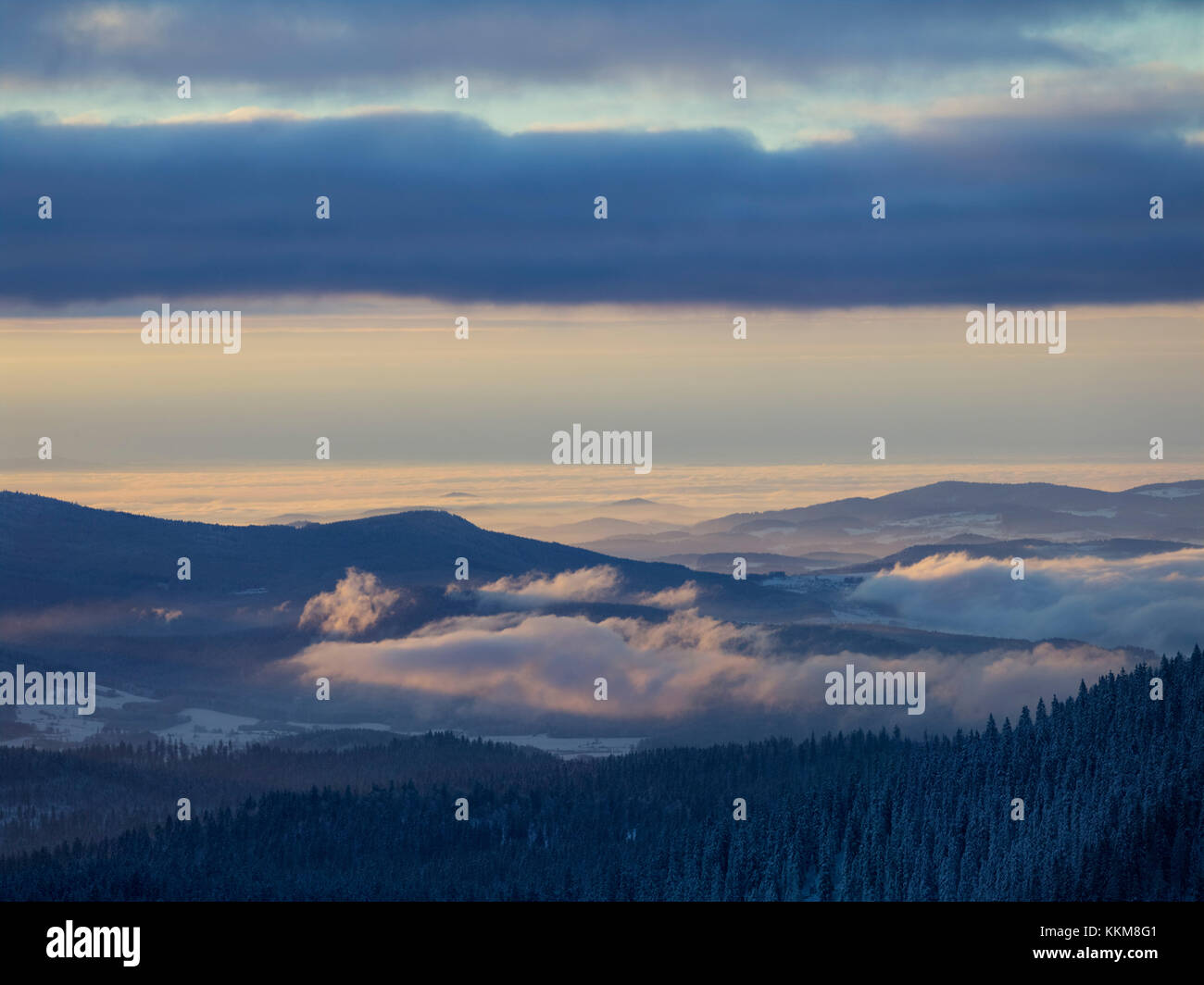 Großer Arber in winter, Bavarian Forest, Bavaria, Germany Stock Photo ...