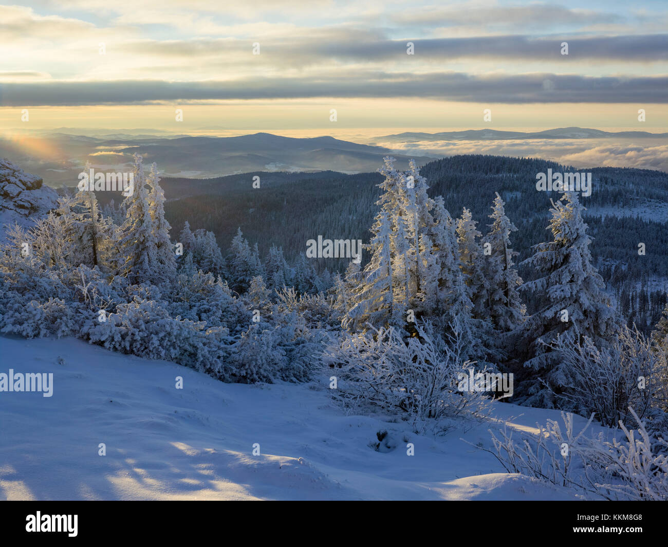 Großer Arber in winter, Bavarian Forest, Bavaria, Germany Stock Photo ...