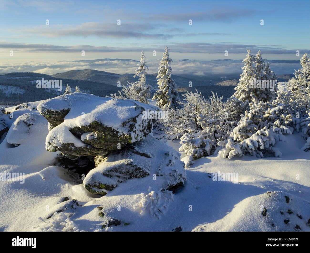 Großer Arber in winter, Bavarian Forest, Bavaria, Germany Stock Photo ...