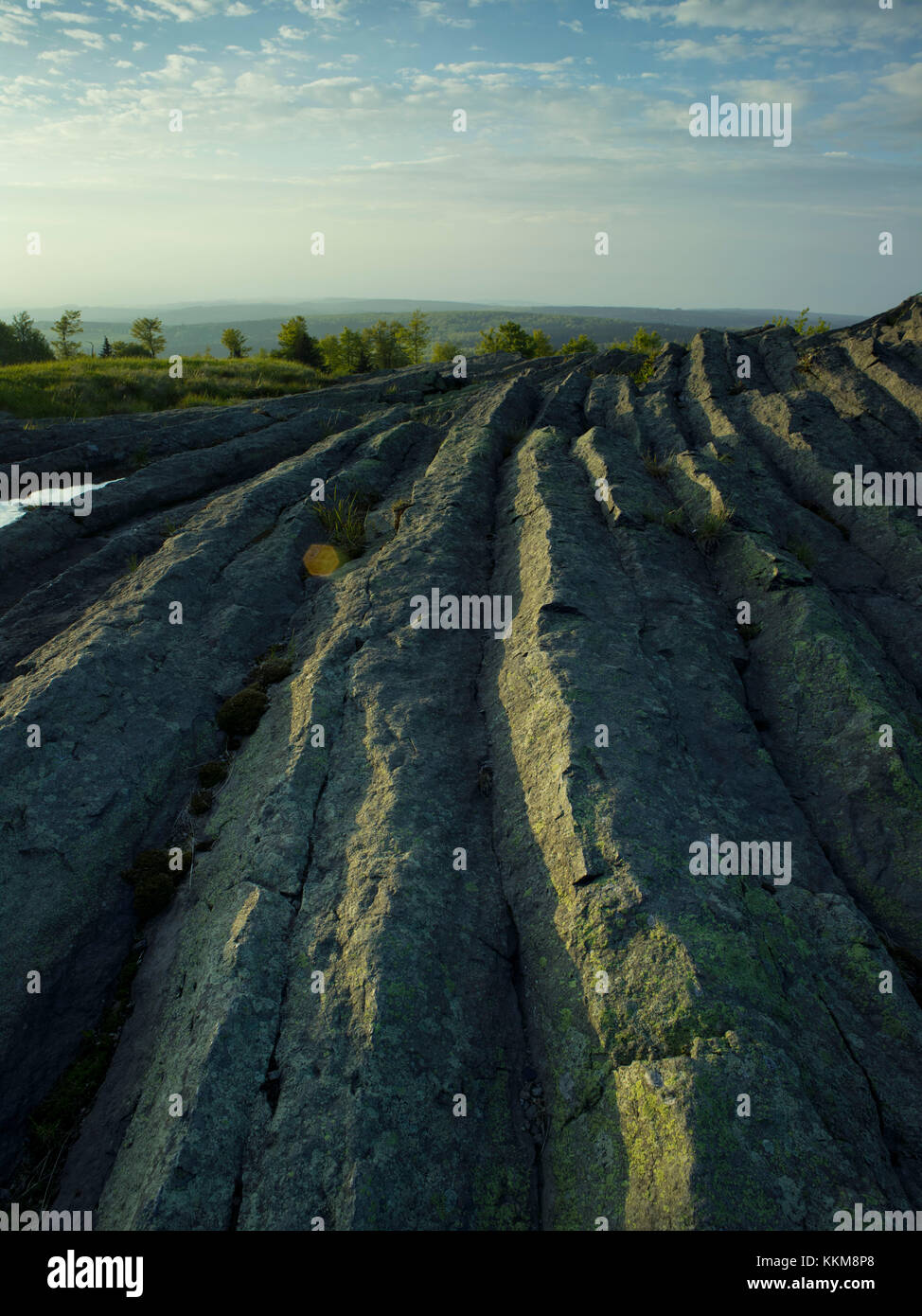 Basalt formation at the Hirtstein, Ore Mountains, Saxony, Germany Stock ...
